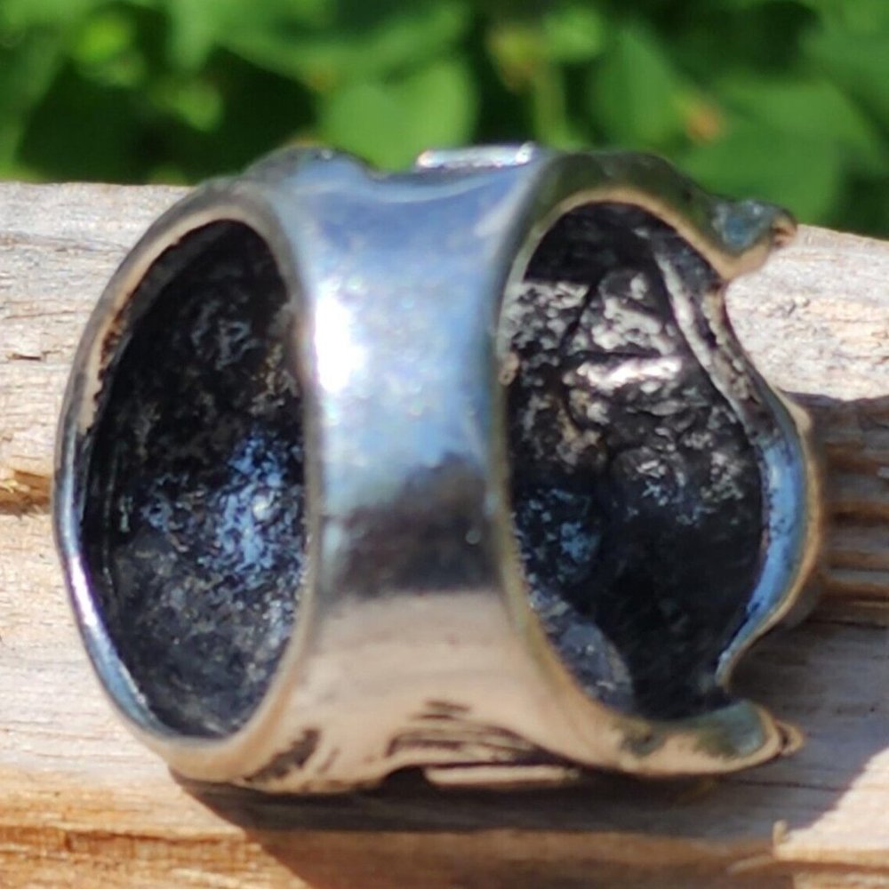 Badass Large Biker Gang Skull Silver Steel Ring - Siz… - Gem